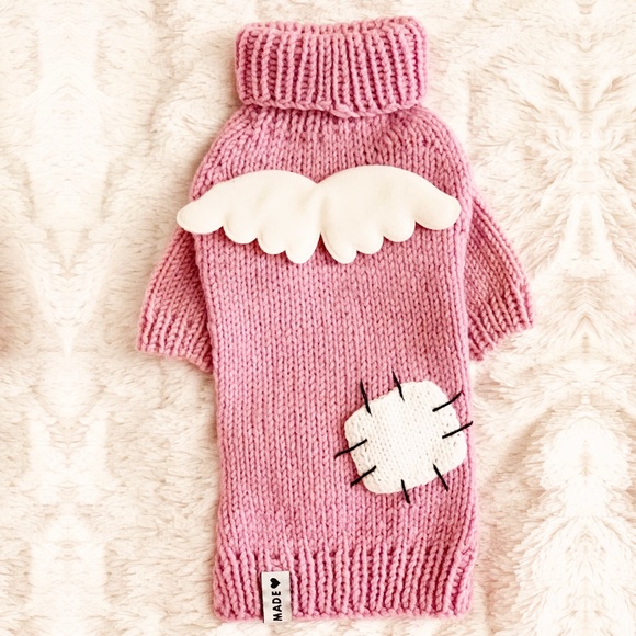 Dog | Handmade Pink Dog Sweater W Angel Wings | Poshmark